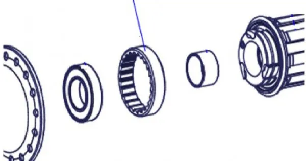 DT Swiss External screw thread ring nut M34 x 1 mm, for 3-pawl hubs, steel
